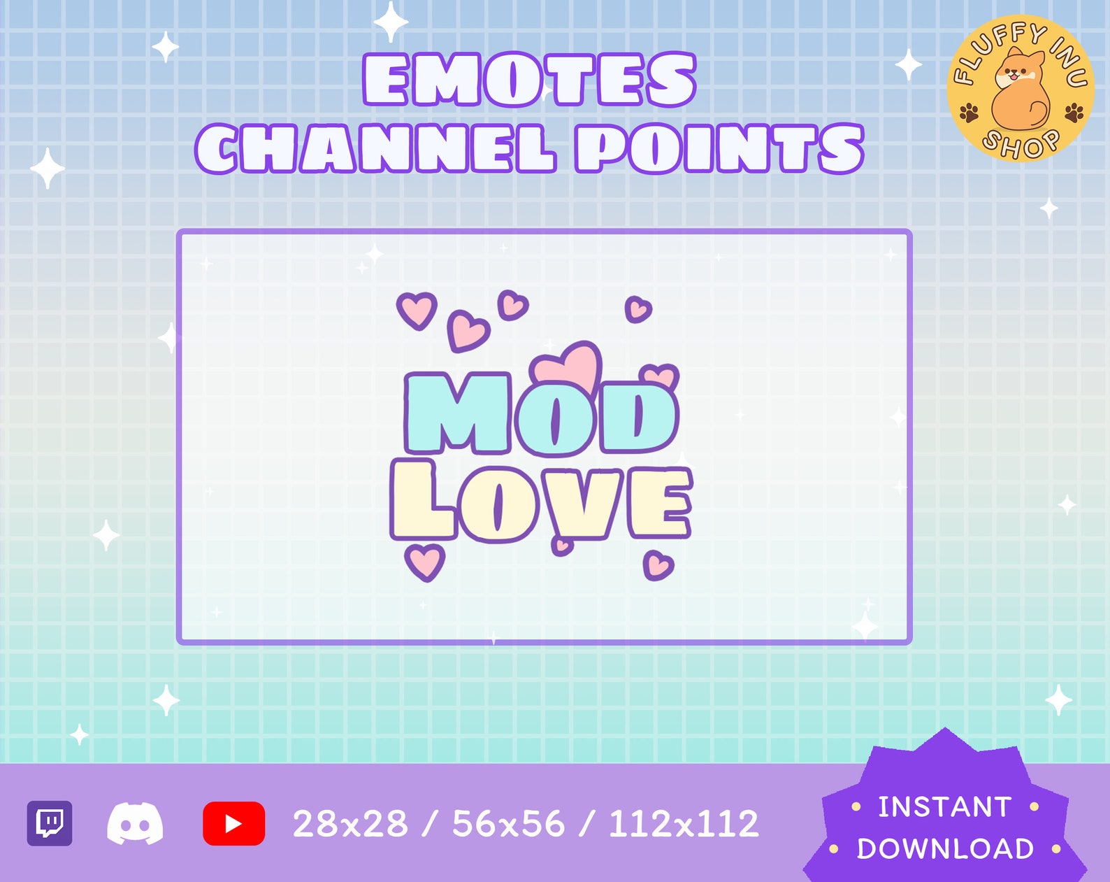 Mod Love Twitch Emote / Mod Love / Pastel / Kawaii / Streamer ...