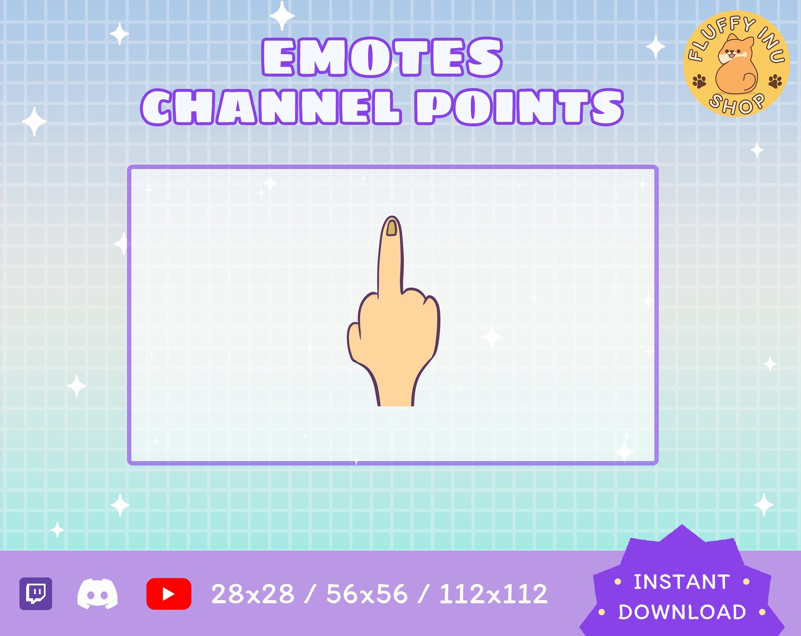 Mid Finger Twitch Emote / Twitch Emote / Kawaii / Streamer / Streamer ...