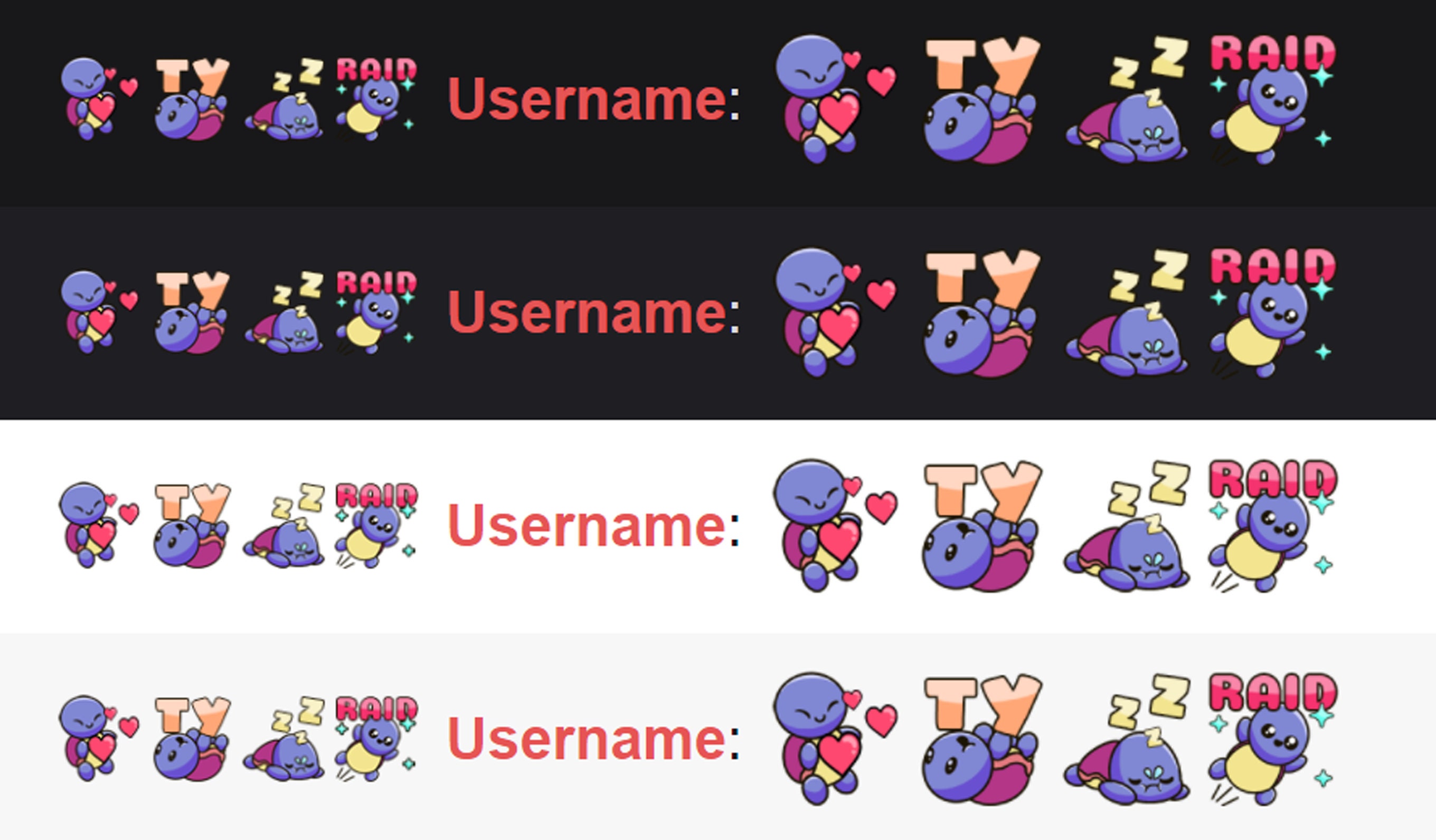 Twitch Turtle Emotes / Love Emote / Raid Emote / Sleep Emote / Zz Emote ...
