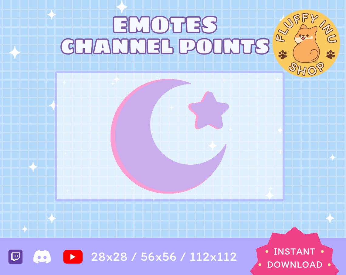 Twitch Moon Emote / Kawaii / Streamer / Streamer Graphics - Etsy