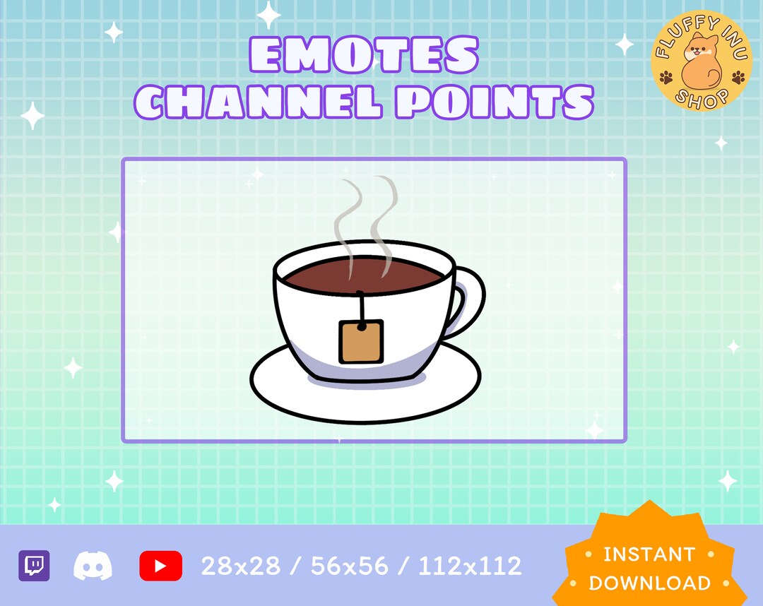 Twitch Tea Emote / Tea / Kawaii / Streamer / Streamer Graphics - Etsy
