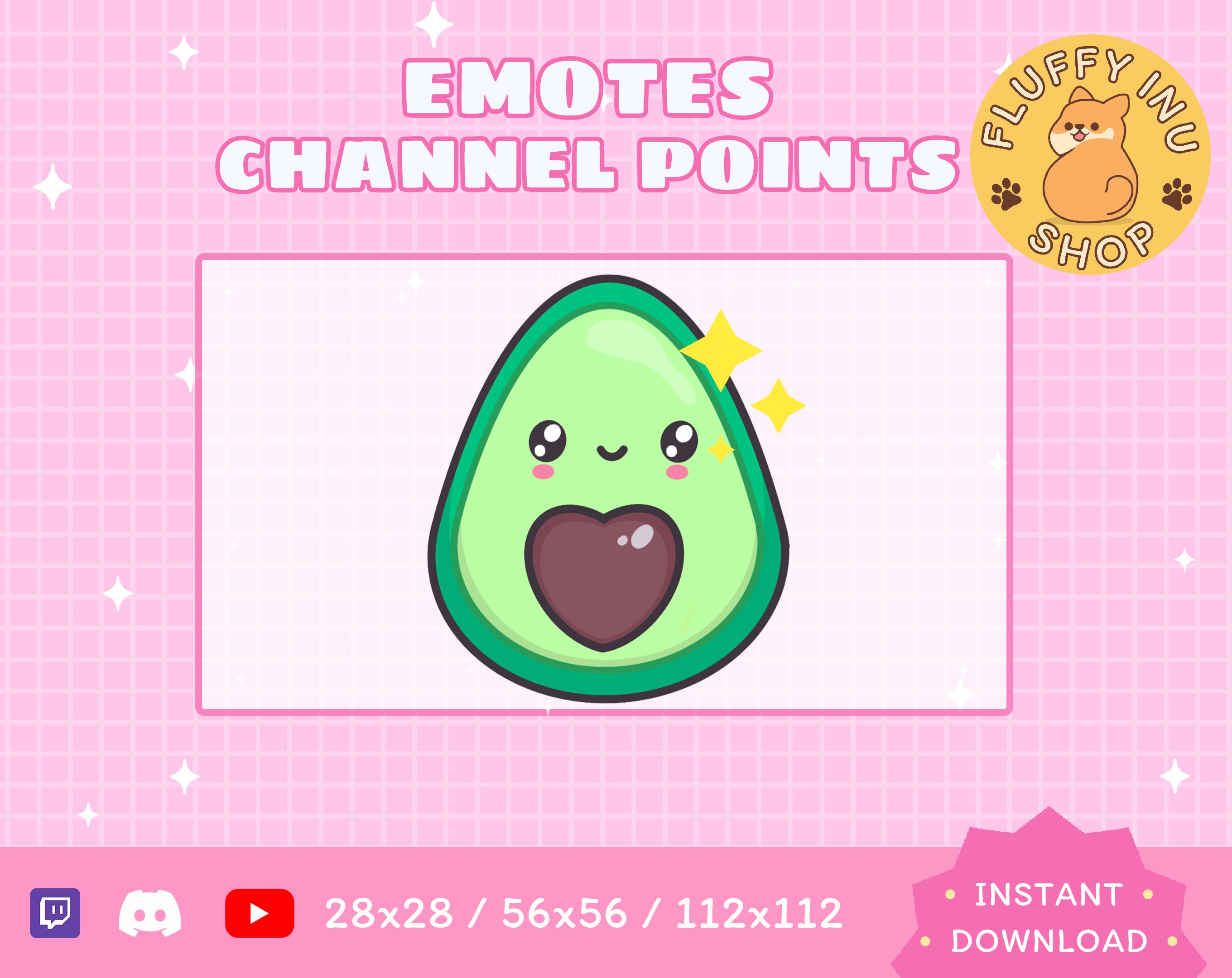 Cute Avocado Emote/ Twitch Emote / Youtube Emote / Discord Emote ...