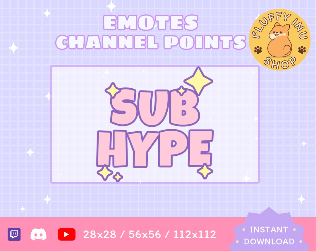 Twitch Sub Hype Emote / Sub Hype / Pastel / Kawaii / Streamer ...