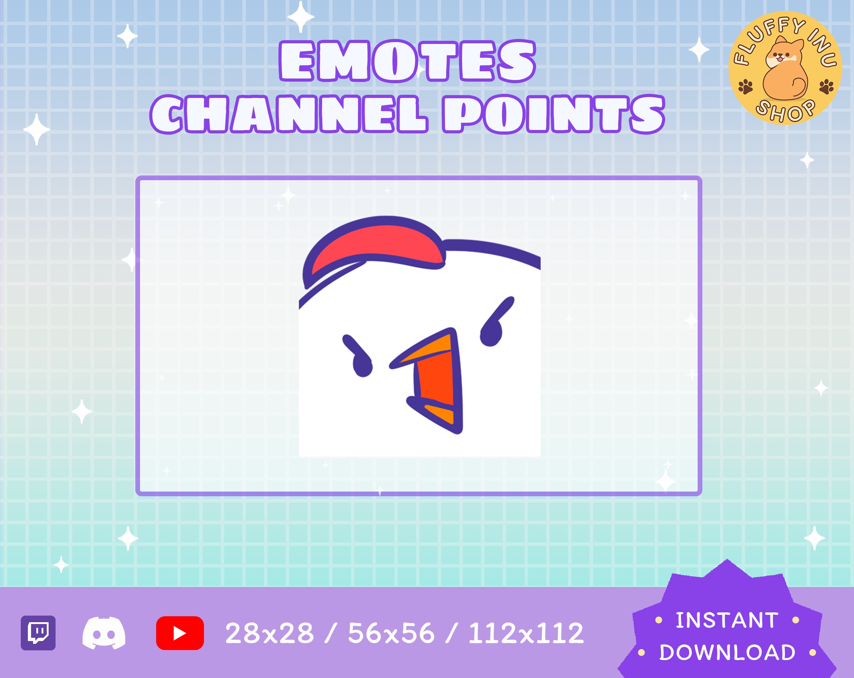 Angry Chicken Twitch Emote / Twitch Emote / Kawaii / Streamer ...