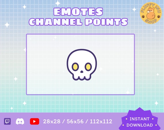 Skull Twitch Emote / Kawaii / Streamer / Streamer Graphics - Etsy