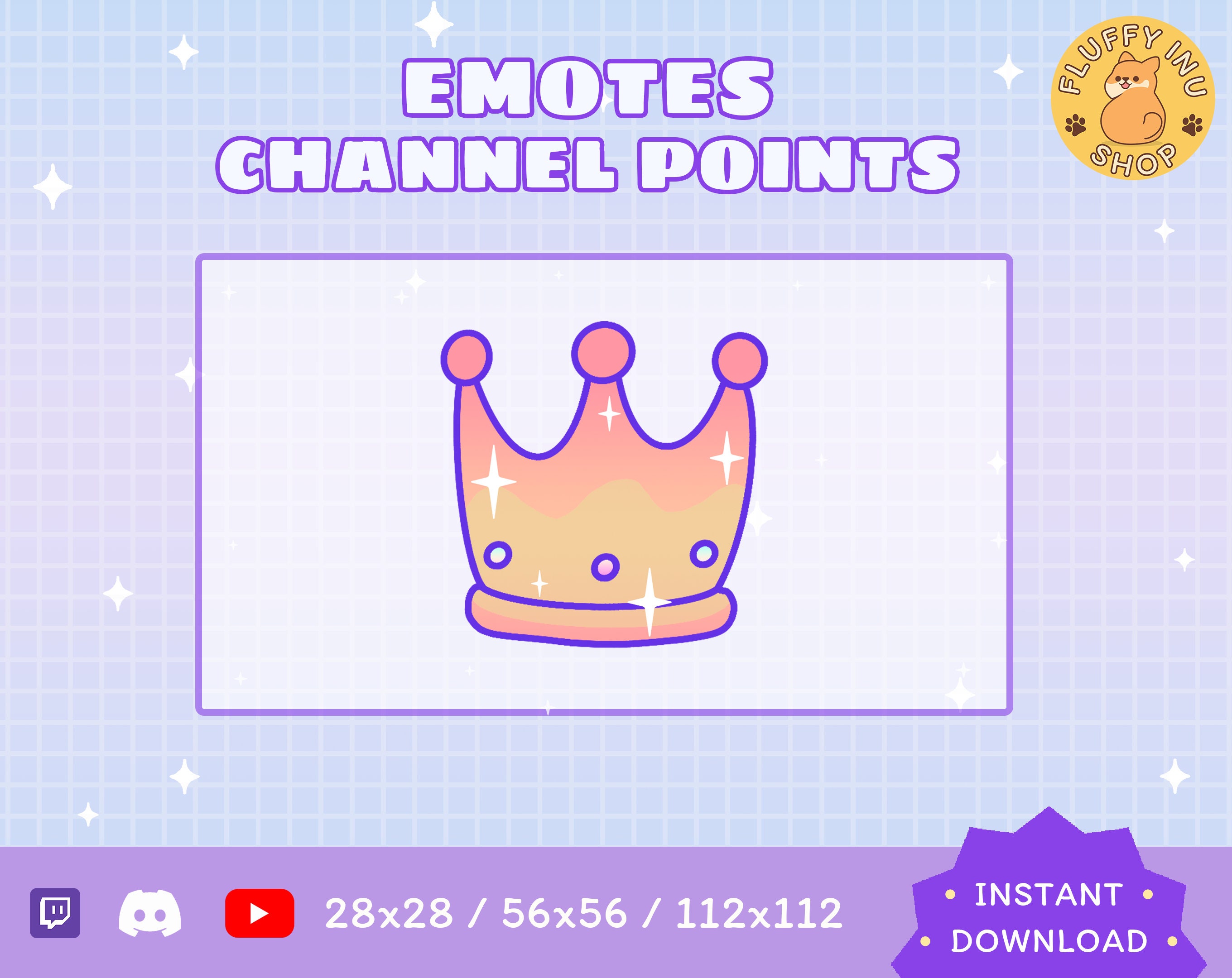 Crown Twitch Emote / Twitch Emote / Kawaii / Streamer / Streamer ...