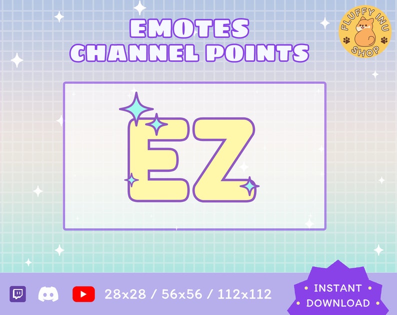 Twitch EZ Emote / EZ / Pastel / Kawaii / Streamer / Streamer Graphics ...