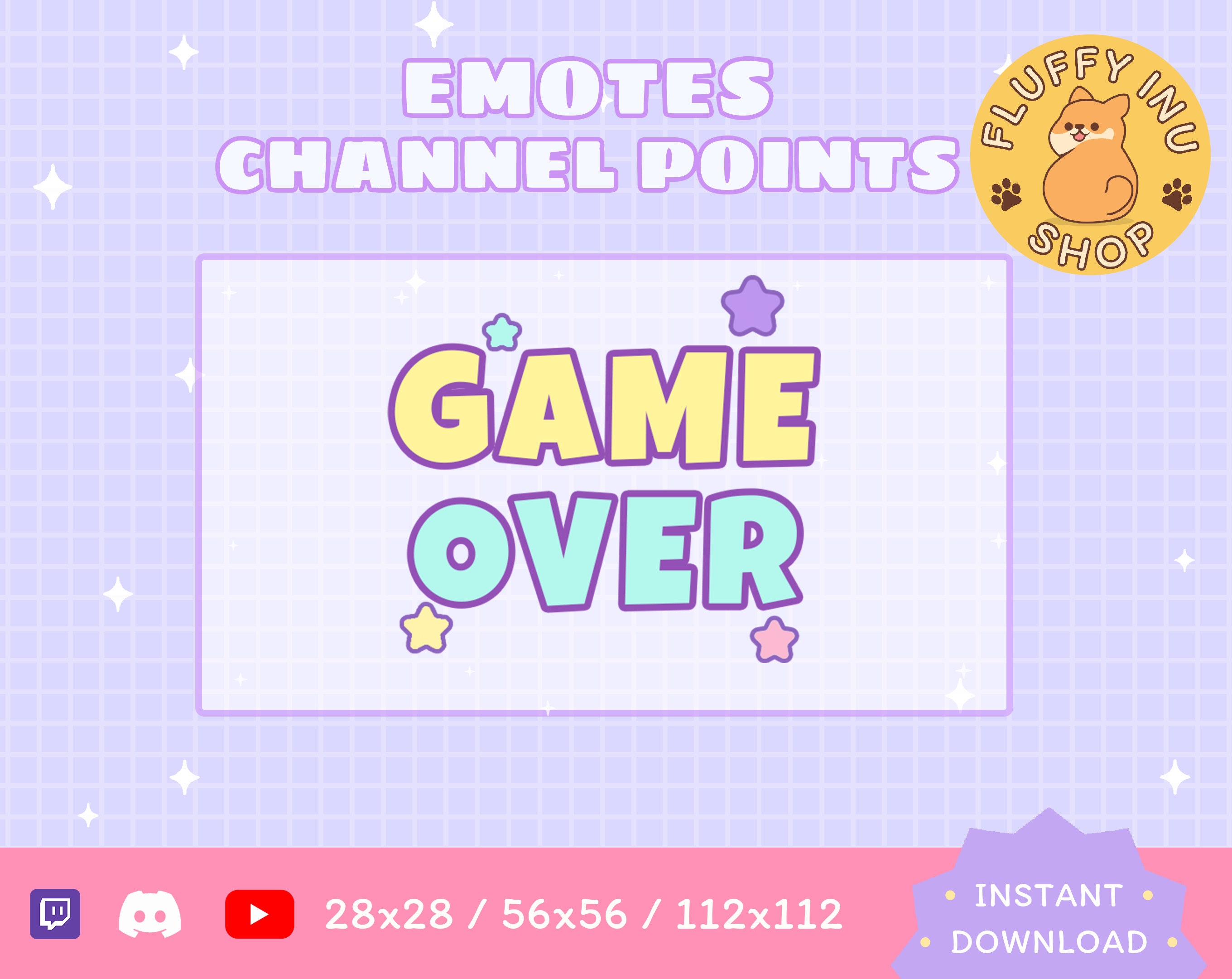 Twitch Game Over Emote / Game Over / Pastel / Kawaii / Streamer ...