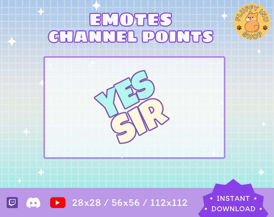 Yes Sir Twitch Emote / Yes Sir / Pastel / Kawaii / Streamer / Streamer ...