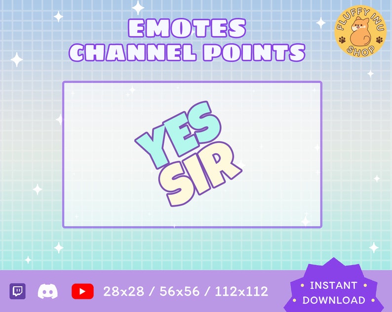 Yes Sir Twitch Emote / Yes Sir / Pastel / Kawaii / Streamer / Streamer ...