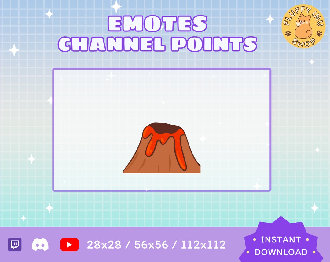 Volcano Twitch Emote / Kawaii / Streamer / Streamer Graphics - Etsy
