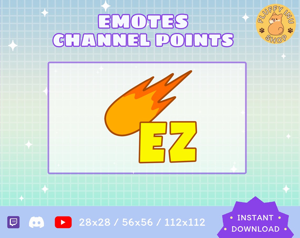 EZ Twitch Emote / Kawaii / Streamer / Streamer Graphics | Etsy