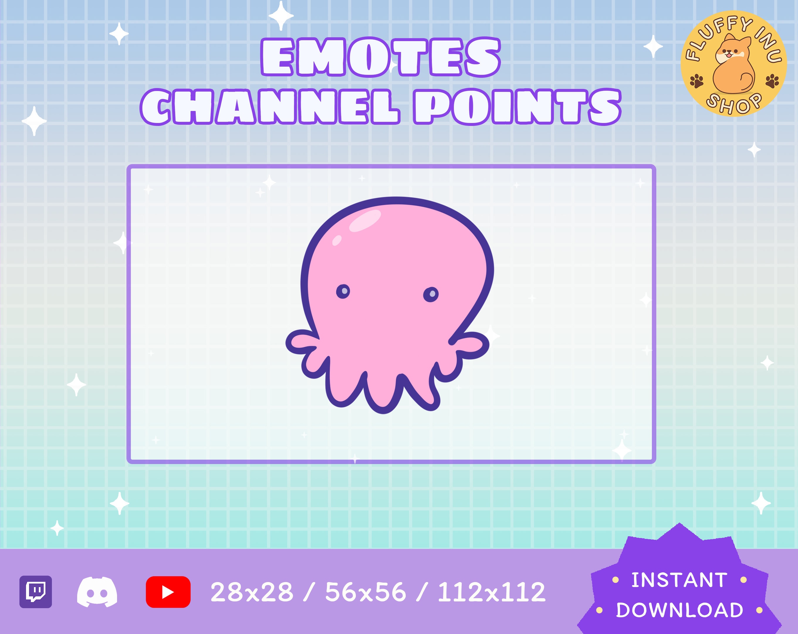 Octopus Twitch Emote / Twitch Emote / Kawaii / Streamer / Streamer ...