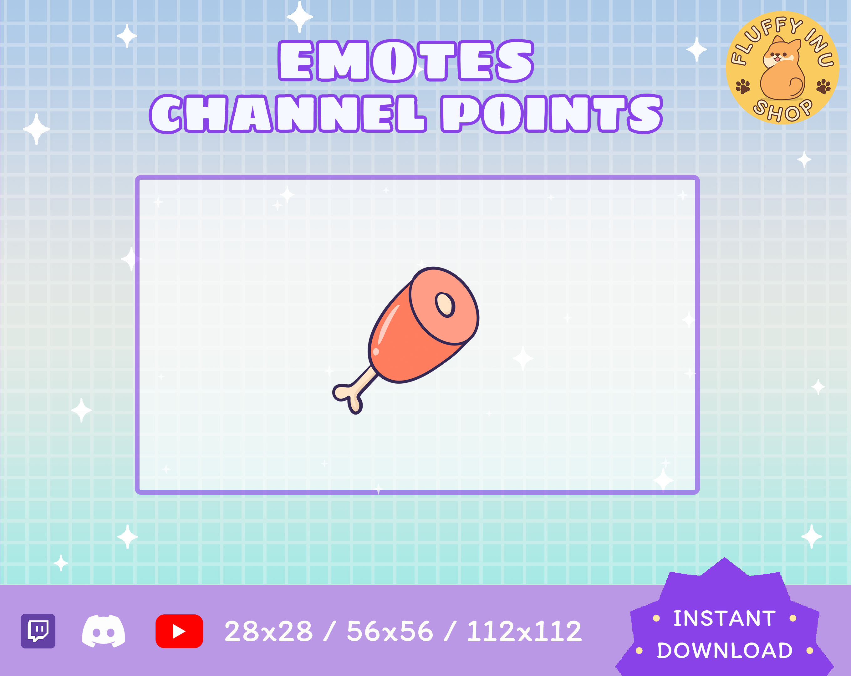 Meat Twitch Emote / Kawaii / Streamer / Streamer Graphics - Etsy