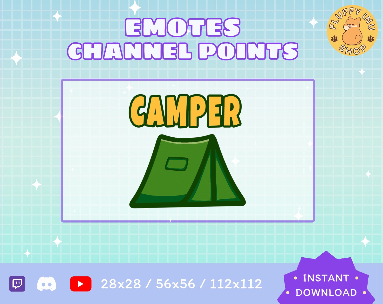 Camper Twitch Emote / Tent / Kawaii / Streamer / Streamer Graphics - Etsy