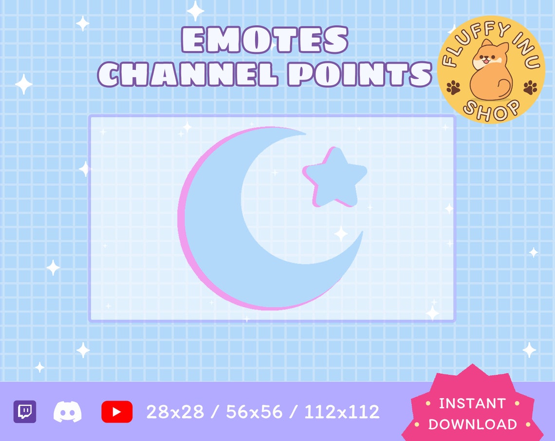 Twitch Moon Emote / Kawaii / Streamer / Streamer Graphics - Etsy