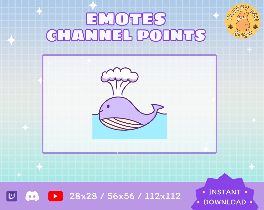 Whale Twitch Emote / Twitch Emote / Kawaii / Streamer / Streamer ...