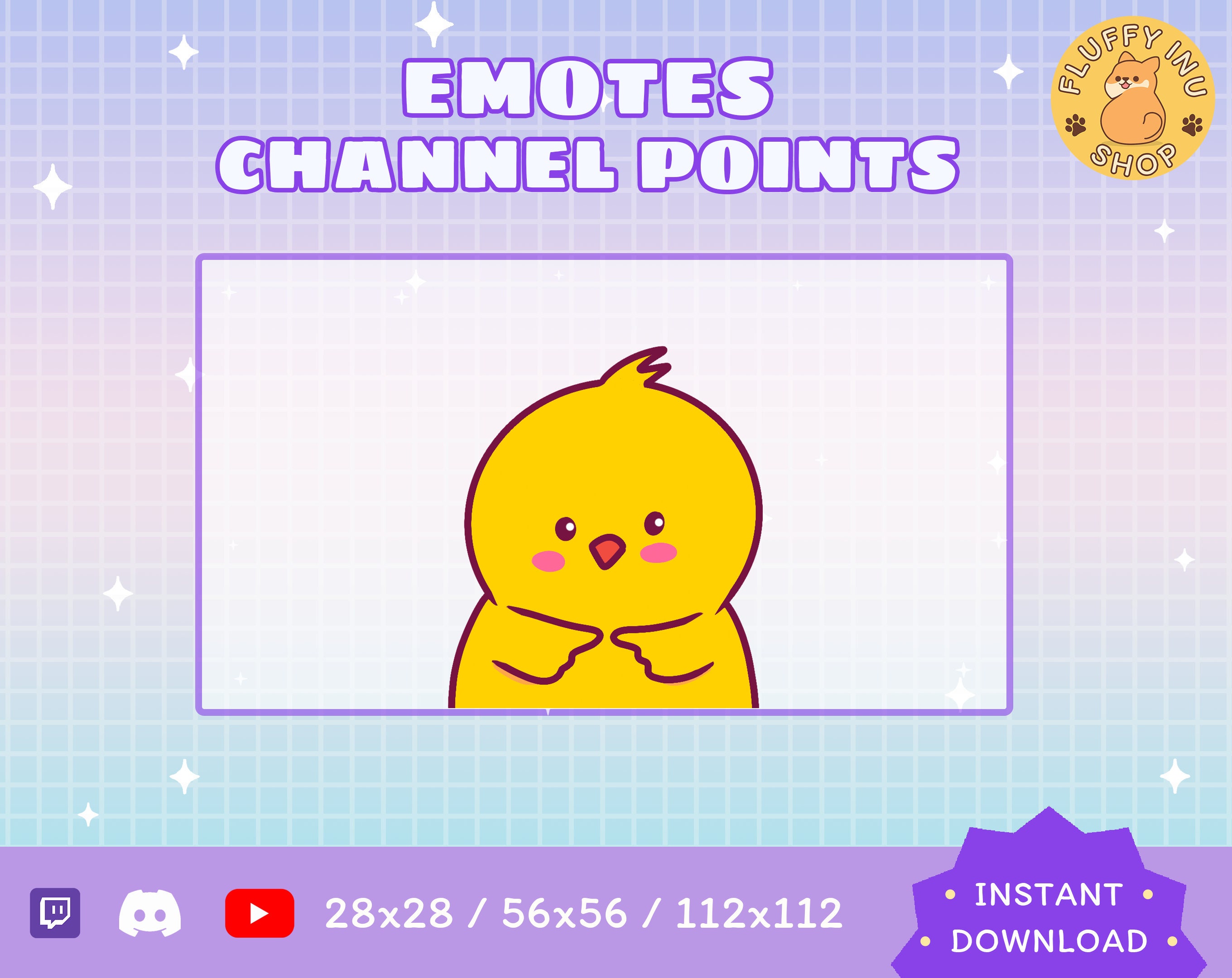 Shy Twitch Emote / Chick Emote / Kawaii / Streamer / Streamer Graphics ...