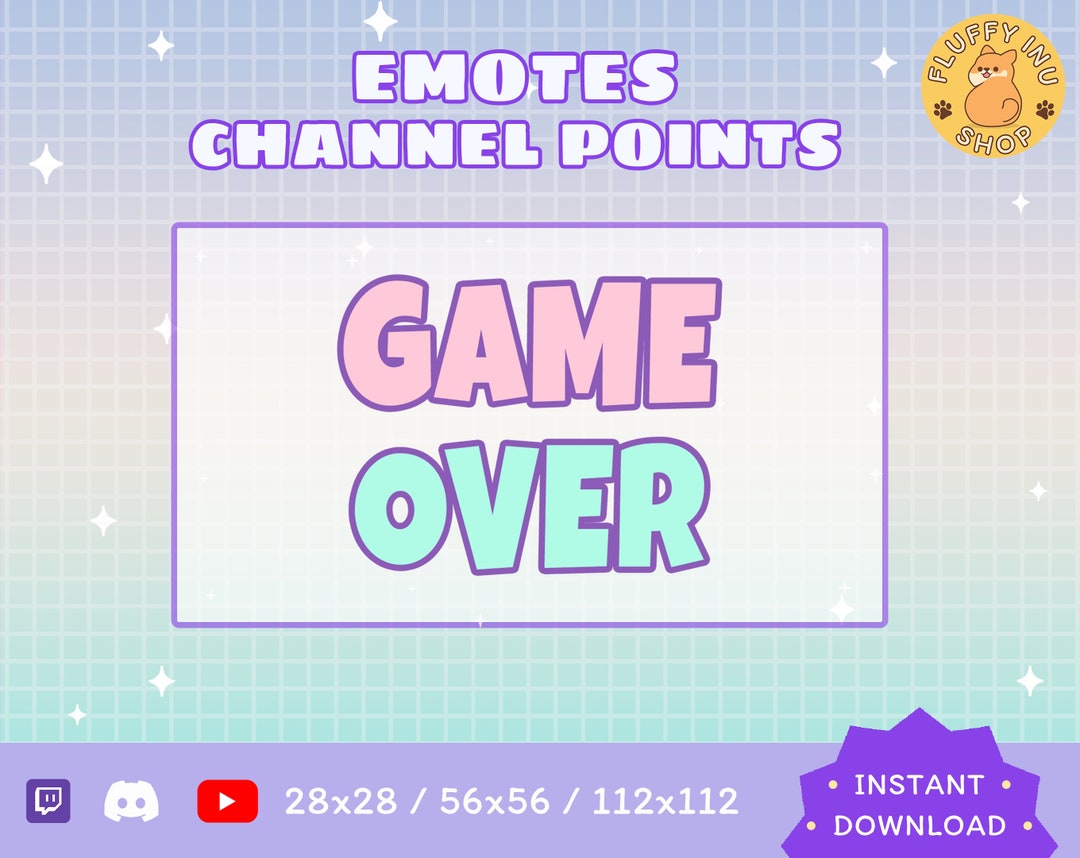 Twitch Game Over Emote / Game Over / Pastel / Kawaii / Streamer ...