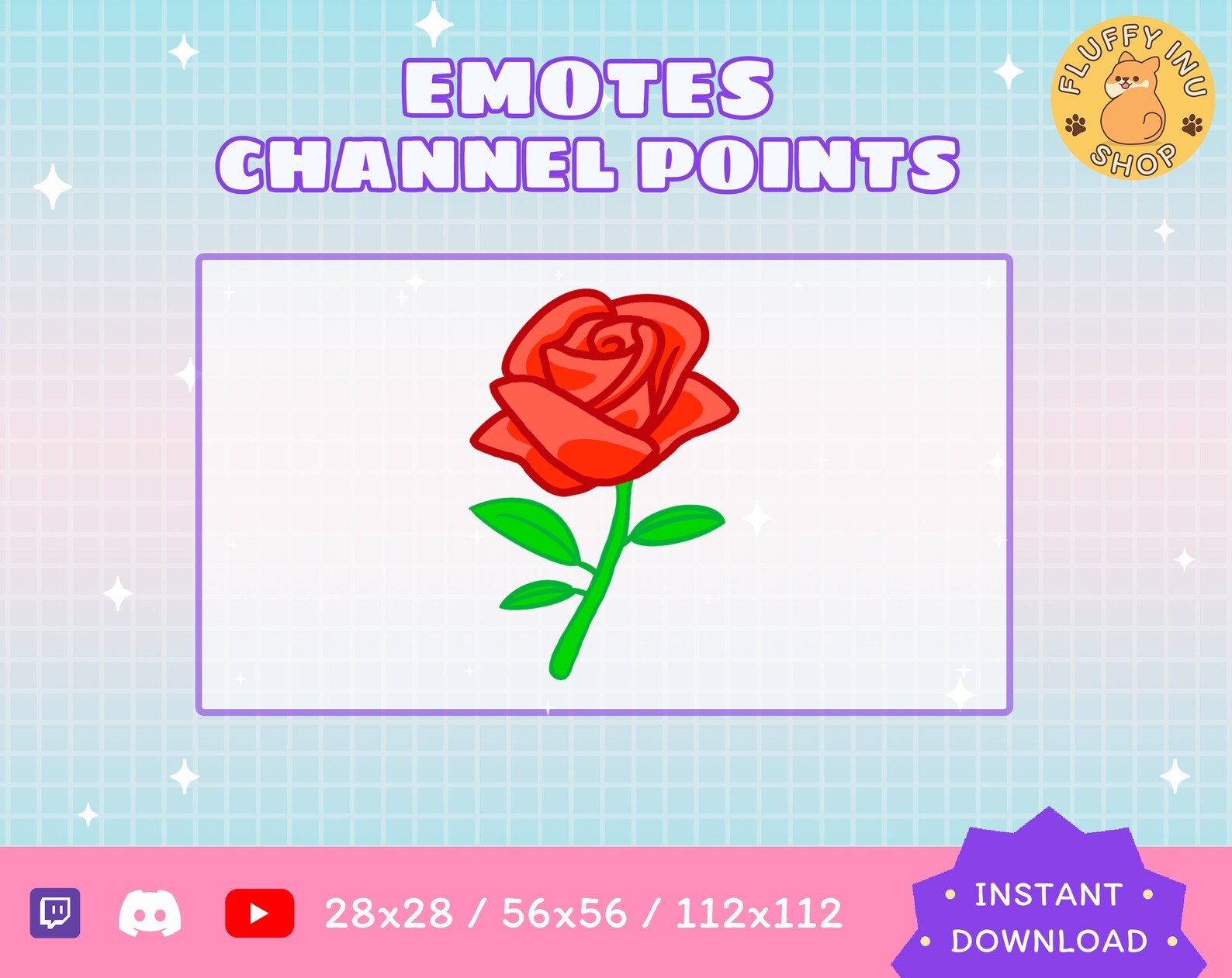 Rose Twitch Emote / Twitch Emote / Kawaii / Streamer / Streamer ...