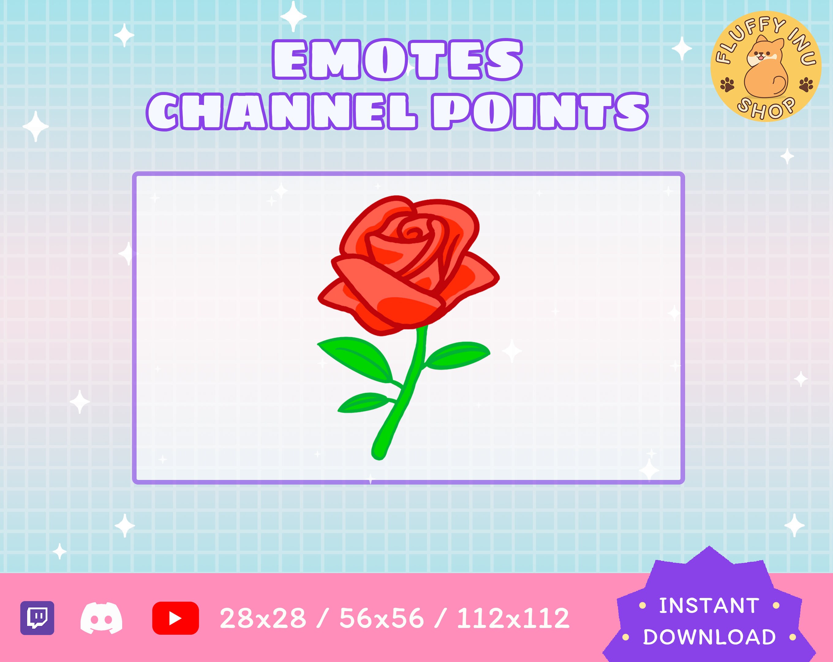 Rose Twitch Emote / Twitch Emote / Kawaii / Streamer / Streamer ...