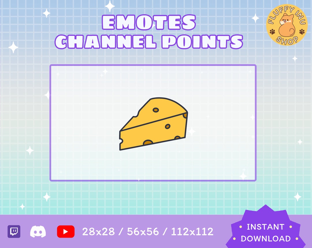 Cheese Twitch Emote / Twitch Emote / Kawaii / Streamer / Streamer ...