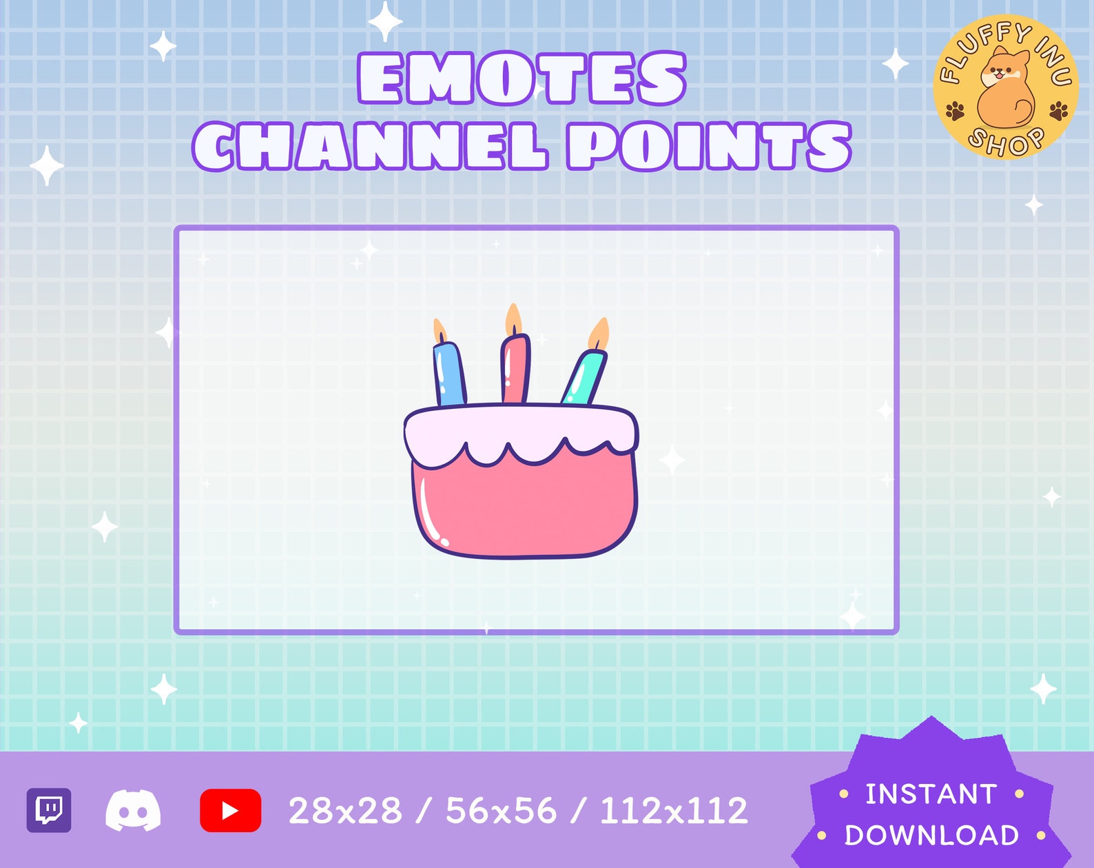 Birthday Cake Twitch Emote / Twitch Emote / Kawaii / Streamer - Etsy