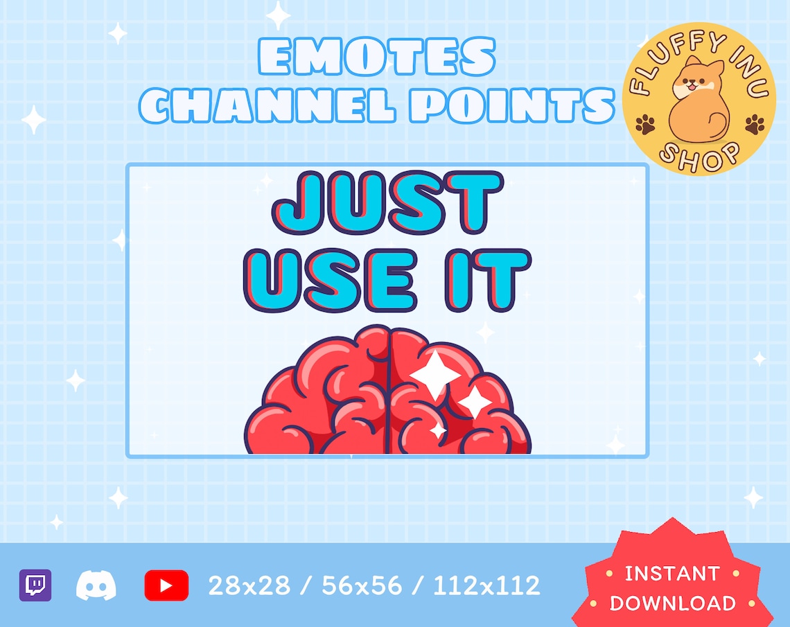 Twitch Just Use It Emote / Brain / Use It / Advice / Kawaii / Streamer ...