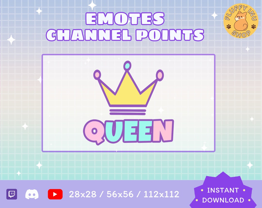 Twitch Queen Emote / Queen / Kawaii / Streamer / Streamer Graphics - Etsy
