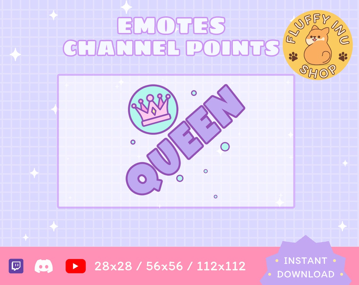 Twitch Queen Emote / Queen / Pastel / Kawaii / Streamer / Streamer ...