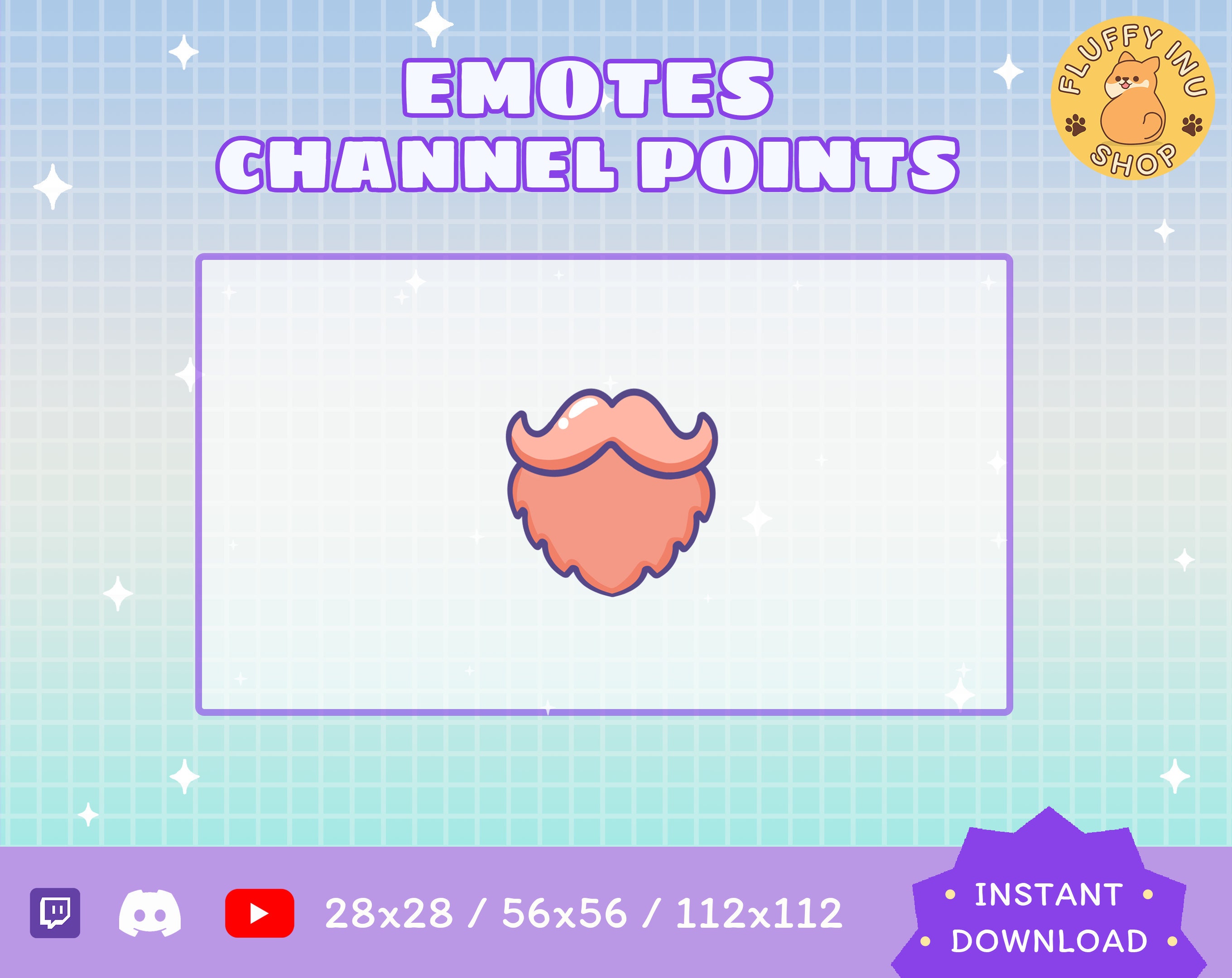 Beard Twitch Emote / Twitch Emote / Kawaii / Streamer / Streamer ...