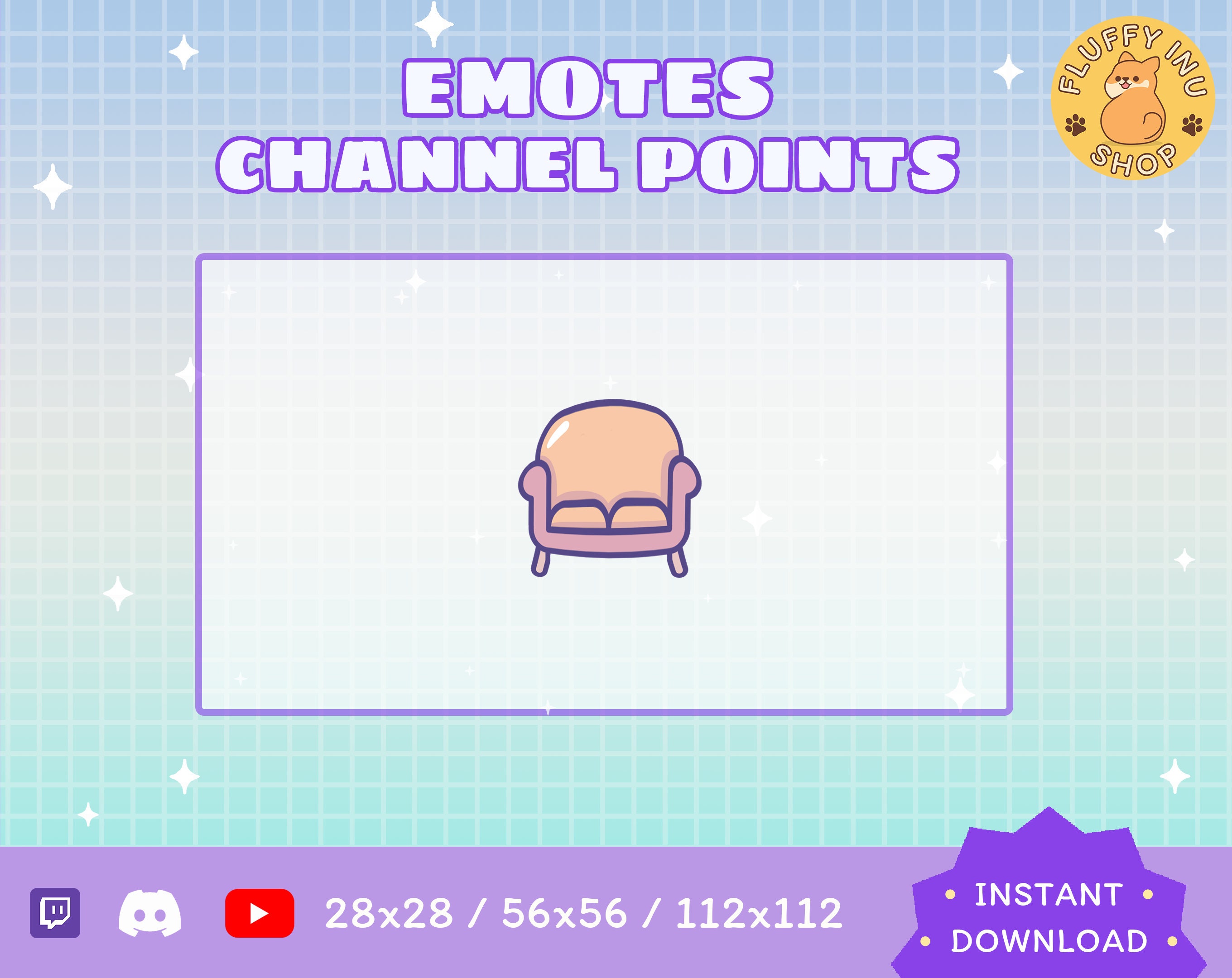 Couch Twitch Emote / Kawaii / Streamer / Streamer Graphics - Etsy