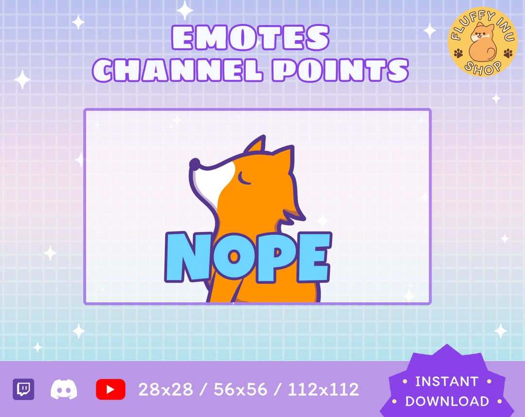 Twitch Nope Emote / Kawaii / Streamer / Streamer Graphics - Etsy
