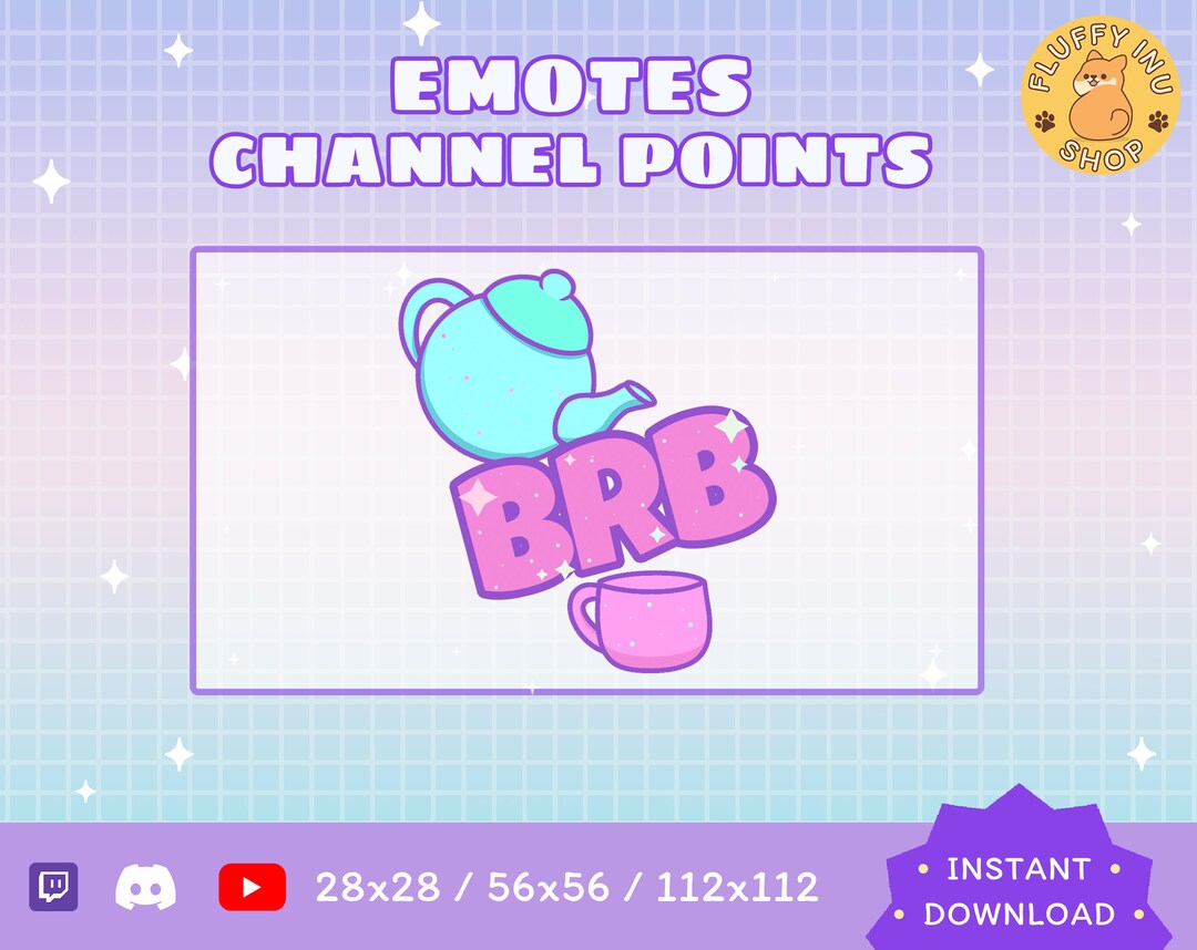 Twitch BRB Emote / BRB Emote / Tea Time Emote / Cute Emote / Kawaii ...