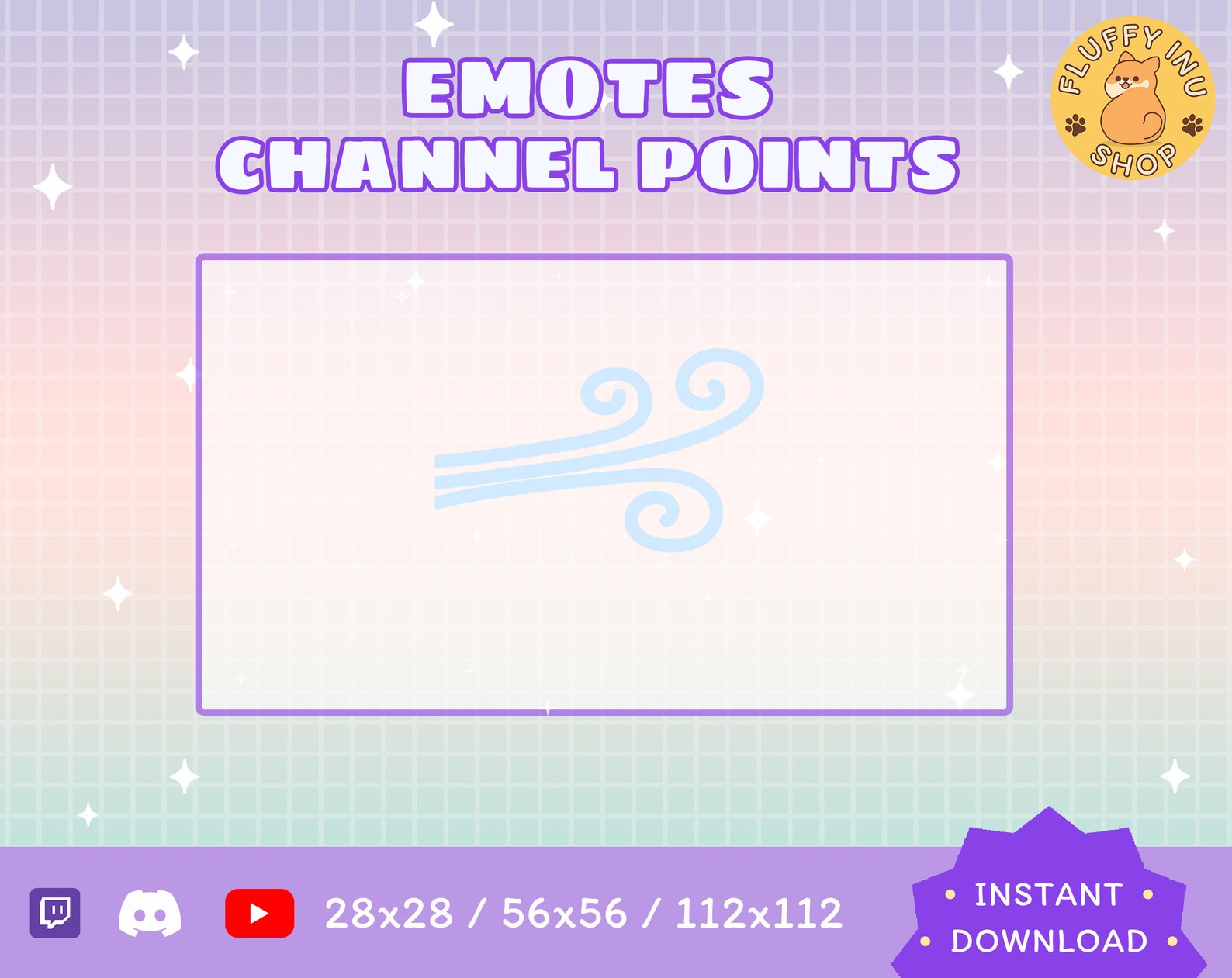 Wind Twitch Emote / Kawaii / Streamer / Streamer Graphics - Etsy
