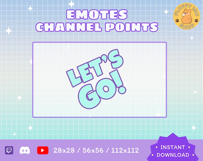 Let's Go Twitch Emote / Let's Go / Pastel / Kawaii / - Etsy
