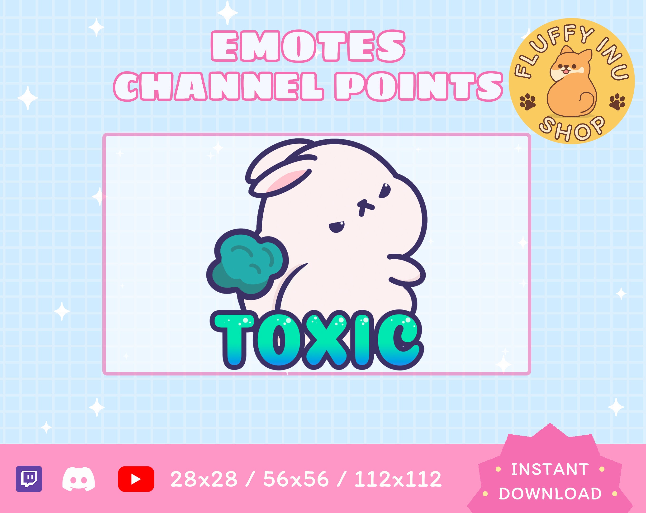 Twitch Toxic Emote / Rabbit / Kawaii / Streamer / Streamer Graphics - Etsy