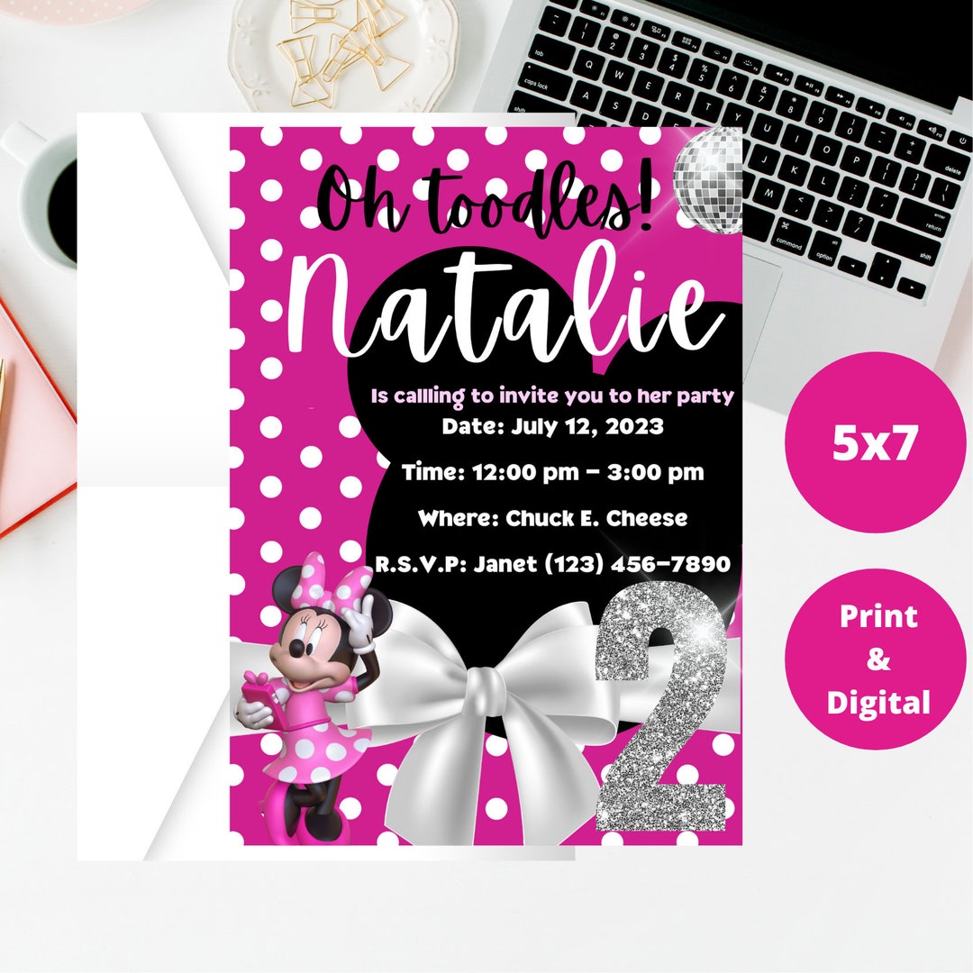 MINNIE MOUSE Invitation, Minnie Mouse, Personalized Digital File ...
