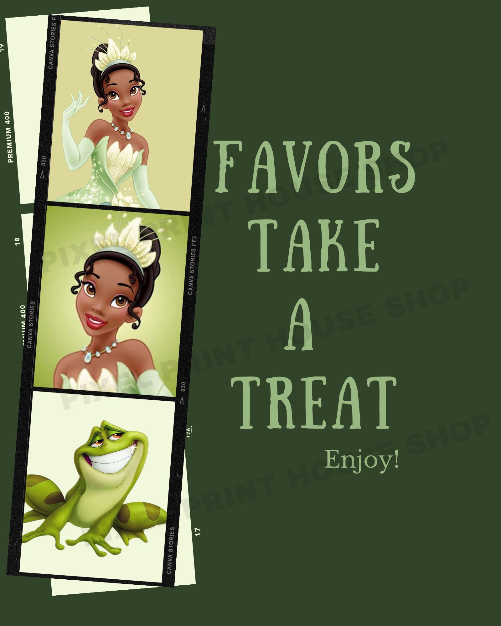 Baby Tiana Favors Sign, Baby Tiana Please Take One Sign, the Princess ...