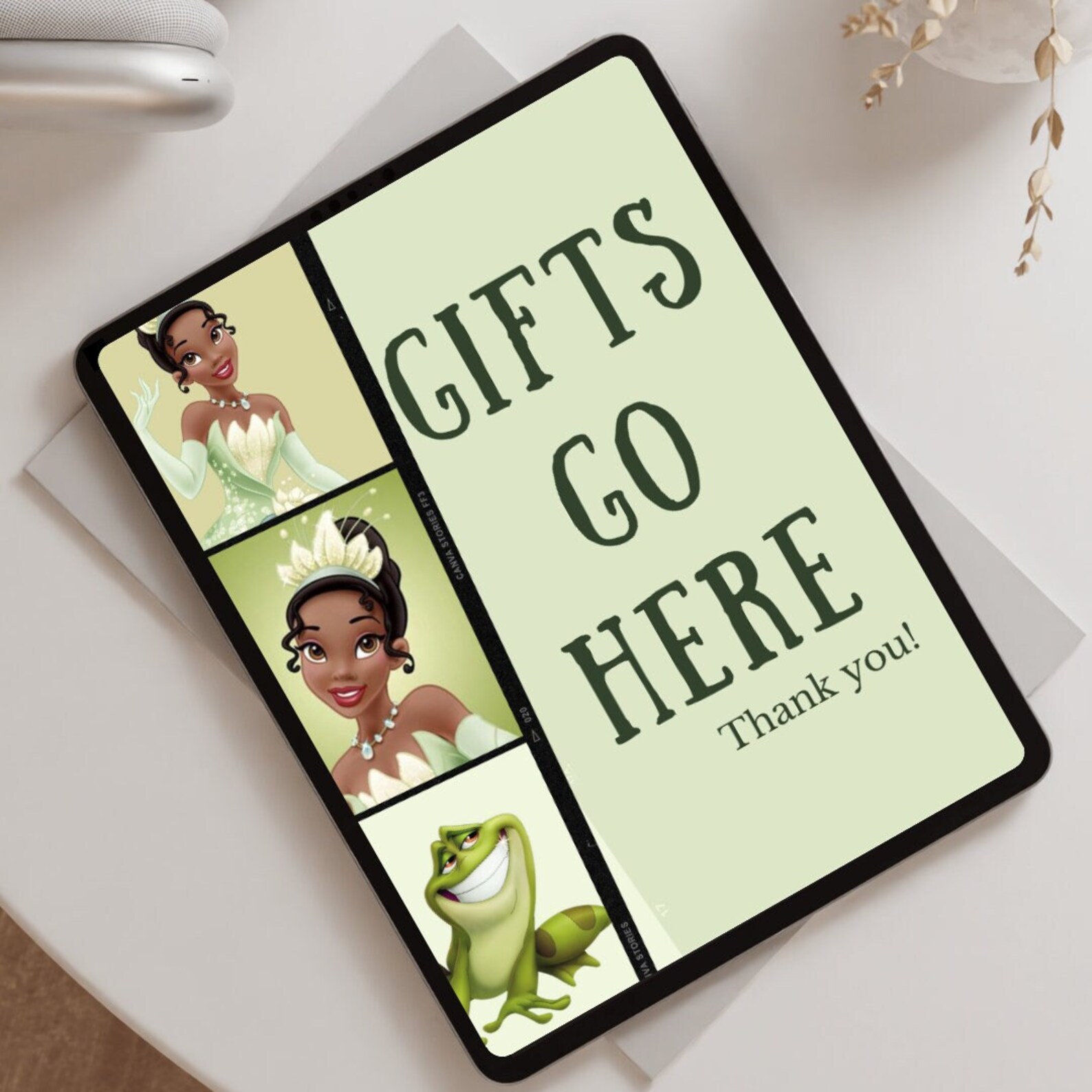 Baby Tiana Favors Sign, Baby Tiana Please Take One Sign, the Princess ...