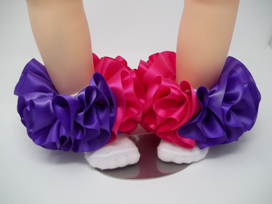 Girls Shocking Pink and Purple Ruffle Socks/toddler Ruffle Socks. Tutu ...