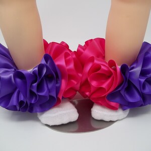 Girls Shocking Pink and Purple Ruffle Socks/toddler Ruffle Socks. Tutu ...