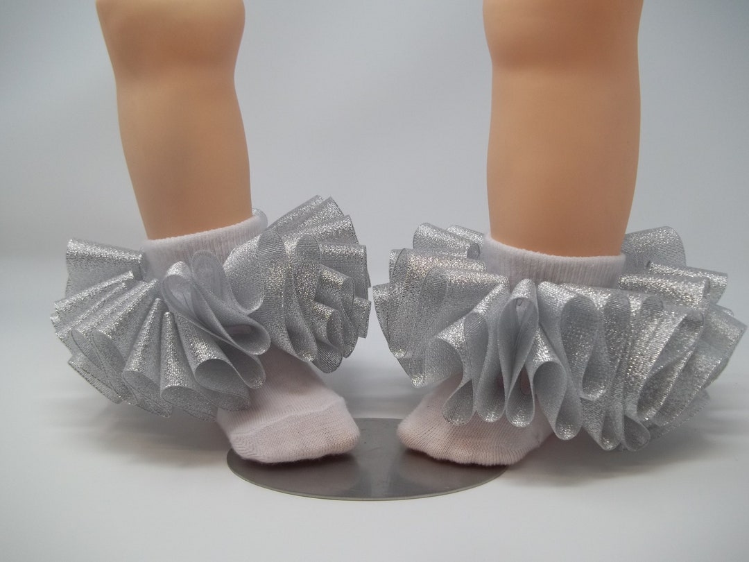 Girls Silver Glitter Ruffle Tutu Socks: Infant Anklets - Etsy
