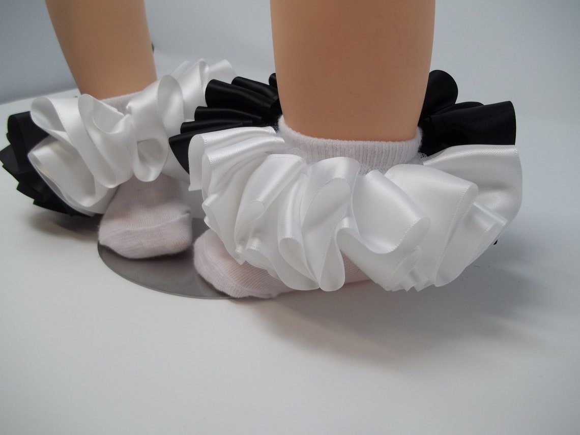 Girls Black and White Ruffle Tutu Socks/infant Ruffle Socks. - Etsy