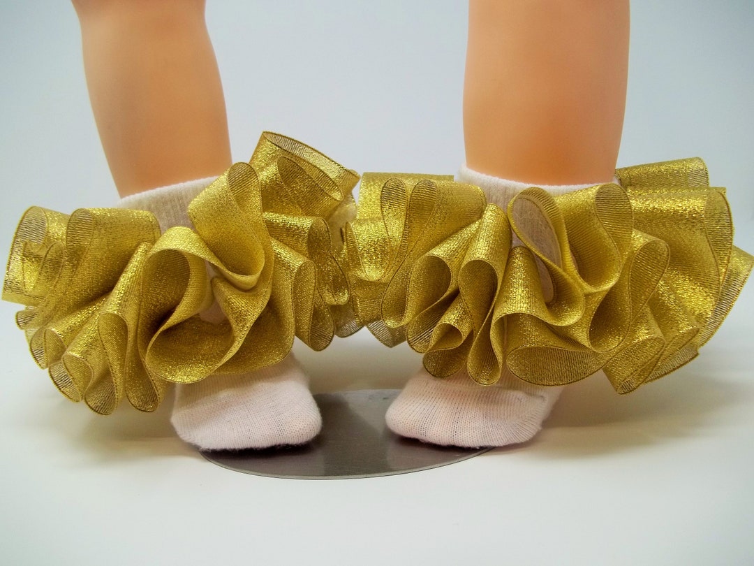 Girls Gold Glitter Ruffle Tutu Socks: Infant & Toddler Anklets - Etsy