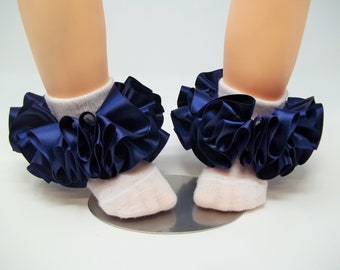 Navy Blue Ruffle Socks | Etsy