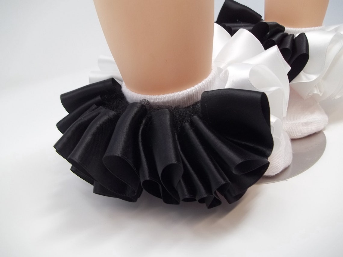Girls Black and White Ruffle Tutu Socks/infant Ruffle Socks. - Etsy
