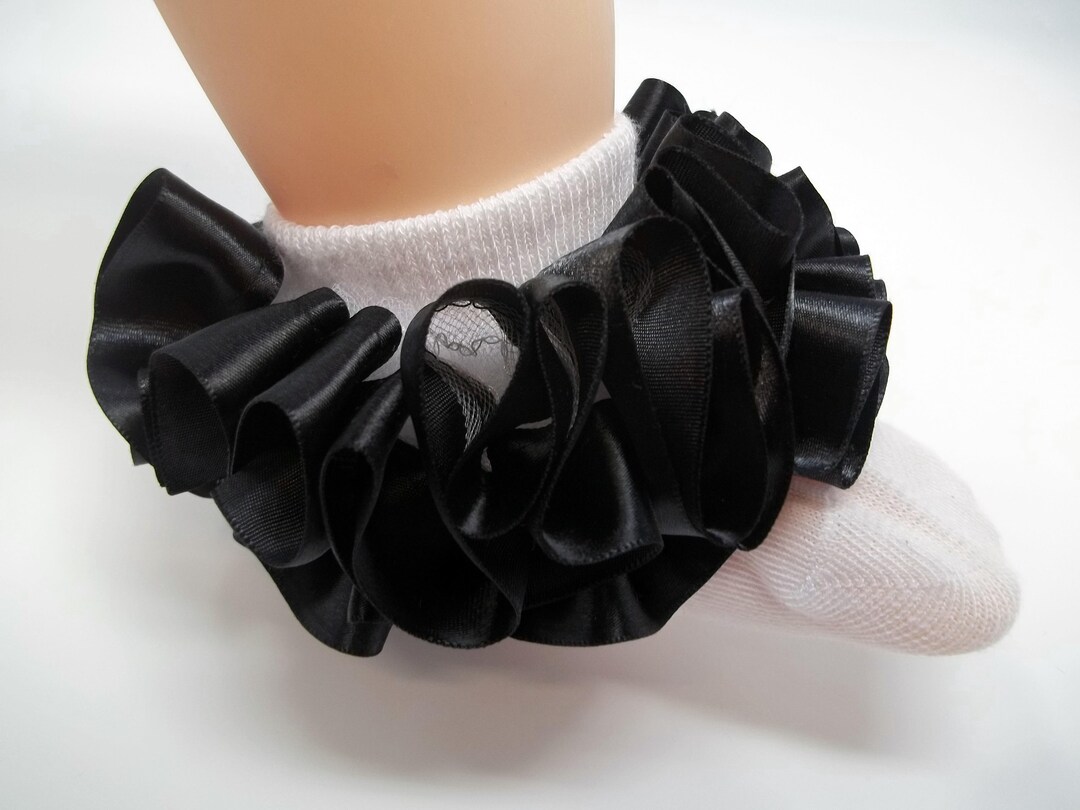 Girls Black Ruffle Tutu Socks: Infant Anklets - Etsy