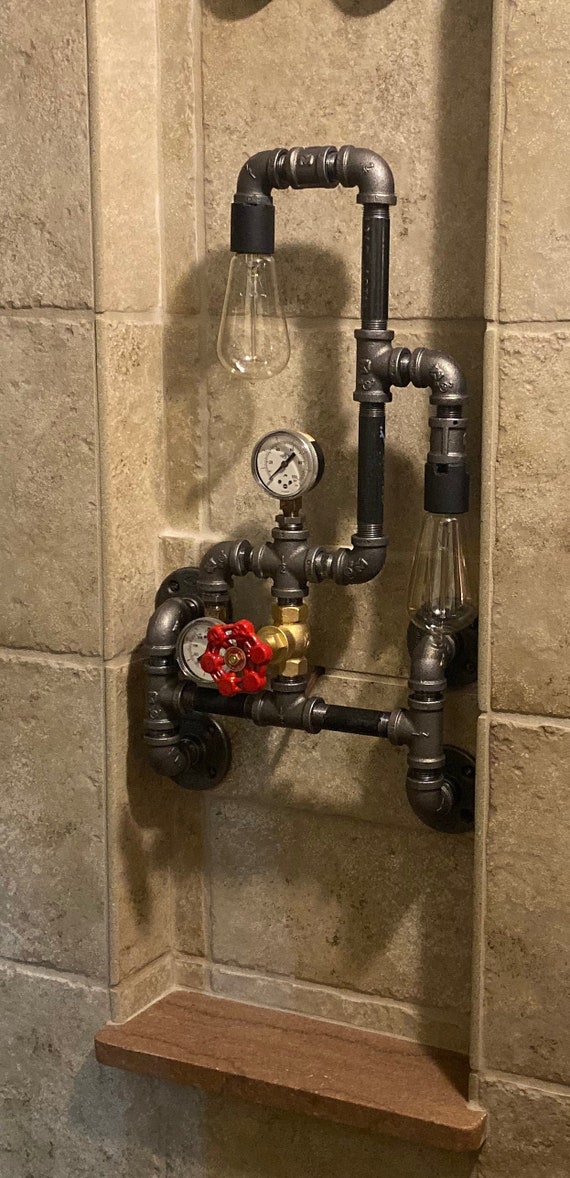 One of a Kind Industrial Gas Pipe Light - Etsy