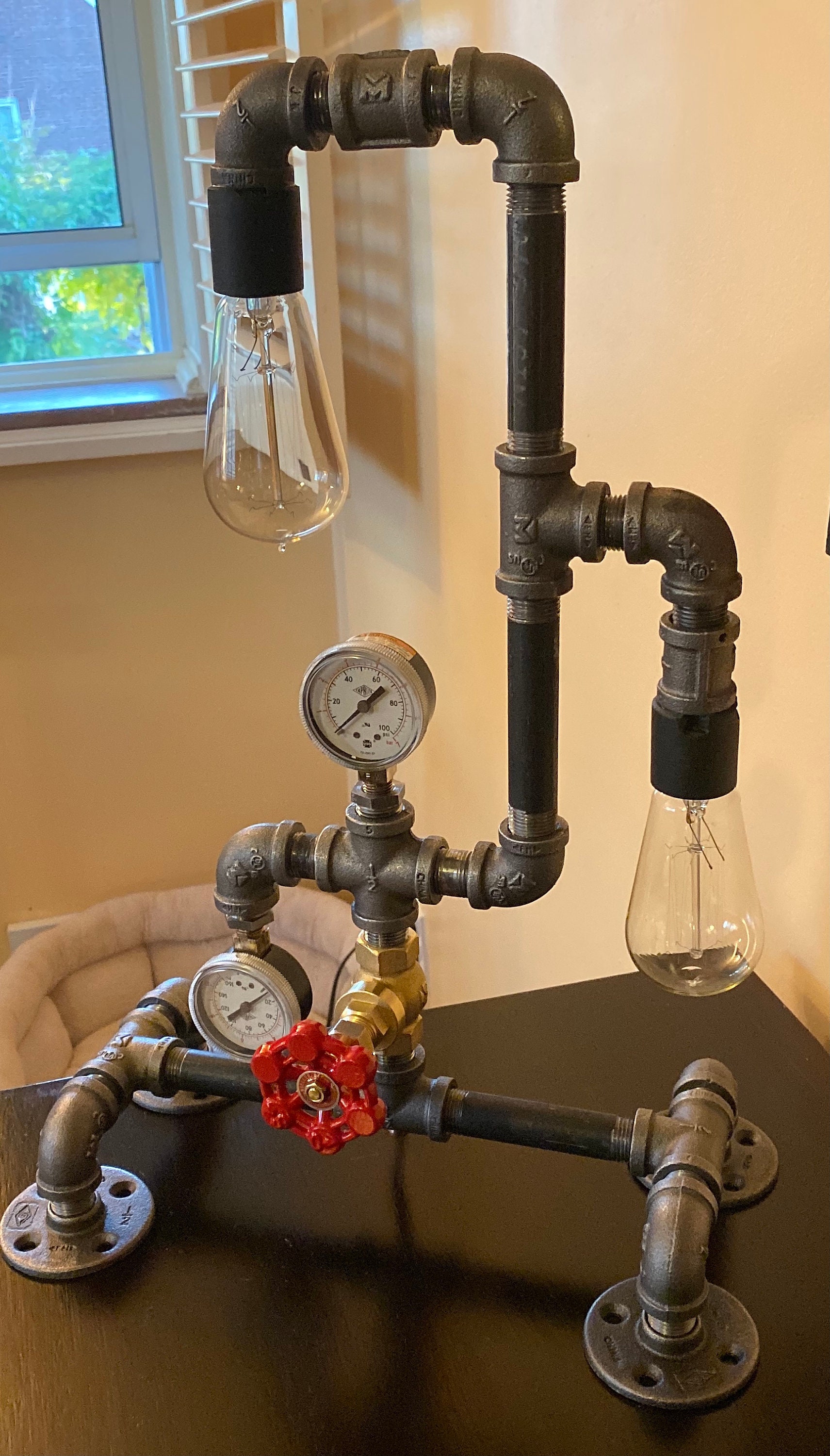 One of a Kind Industrial Gas Pipe Light - Etsy